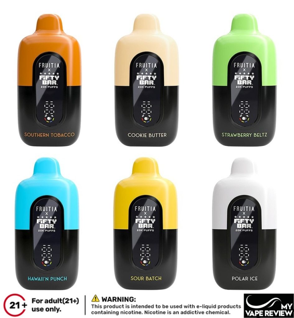 Best Price $13.99 for Fruitia X Fifty Bar 20K Disposable Vape 18ml 5% ...
